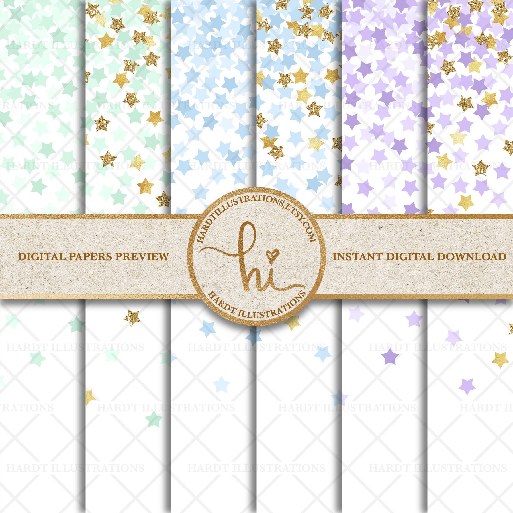 Pastel Rainbow Star Confetti Digital Paper Falling Confetti - Etsy