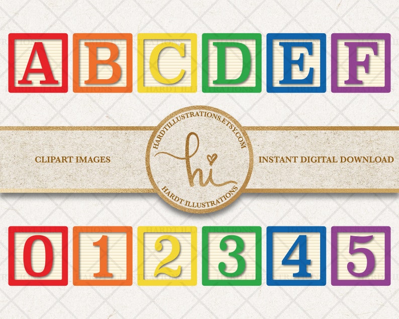 Rainbow Alphabet Blocks Clipart Alphabet Clip Art ABC - Etsy UK