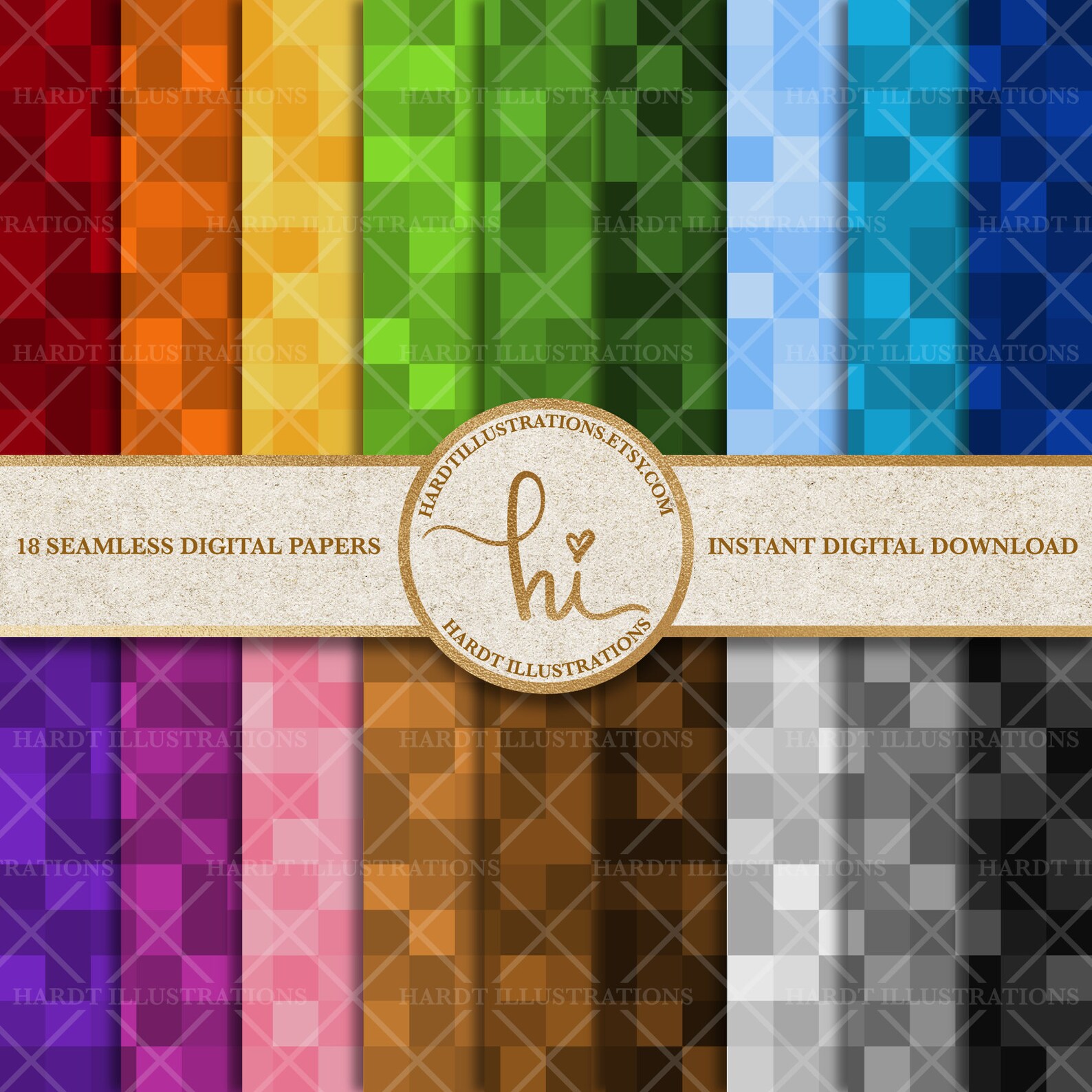 Pixels Digital Paper Big Retro Pixels Pixel Craft Paper | Etsy