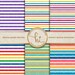 Rainbow Stripes Digital Paper Bright Candy Stripes Design - Etsy
