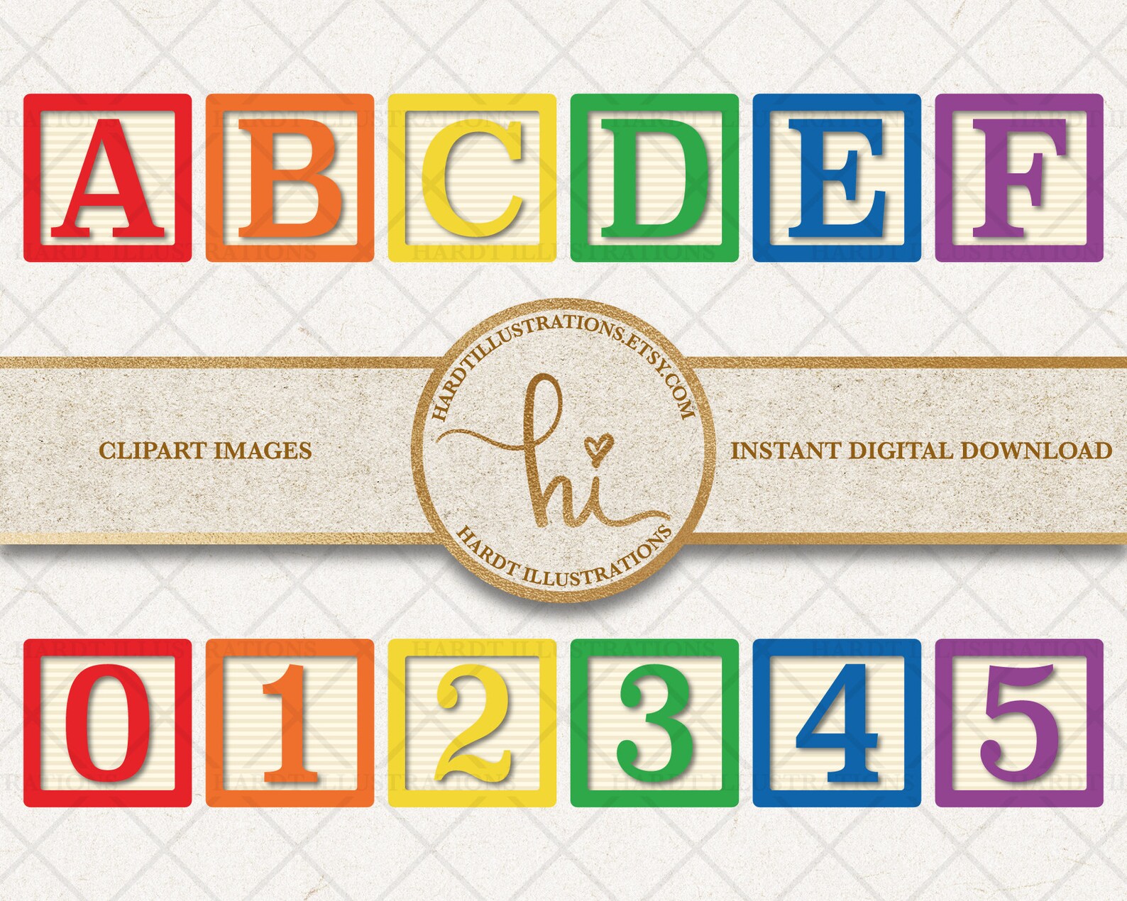 Rainbow Alphabet Blocks Clipart Alphabet Clip Art ABC - Etsy