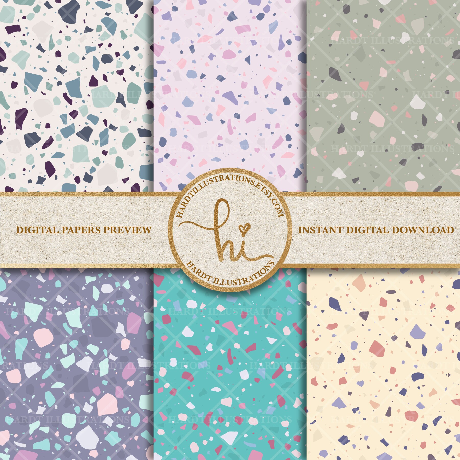 Pastel Terrazzo Digital Paper Terrazzo Textures Terrazzo - Etsy