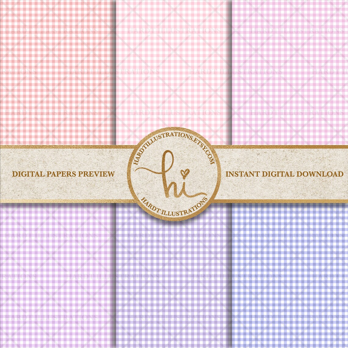 Pastel Gingham Digital Paper Rainbow Gingham Fabric Design | Etsy