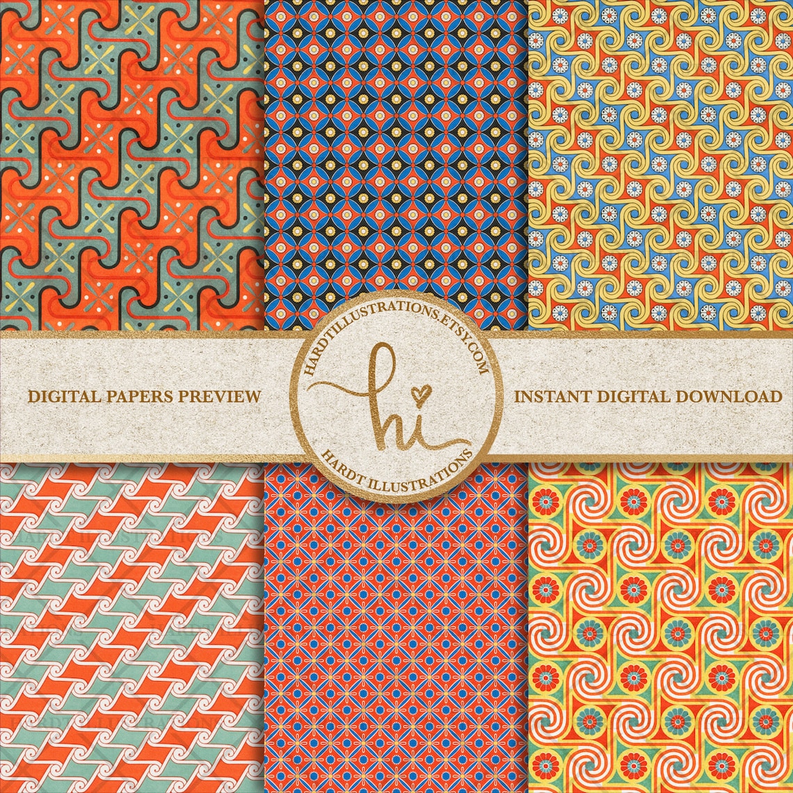 Ancient Egypt Digital Paper Set 3 Antique Egyptian Designs | Etsy