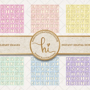 Pastel Rainbow Alphabet Blocks Clipart, Alphabet Clip Art, ABC Letters ...