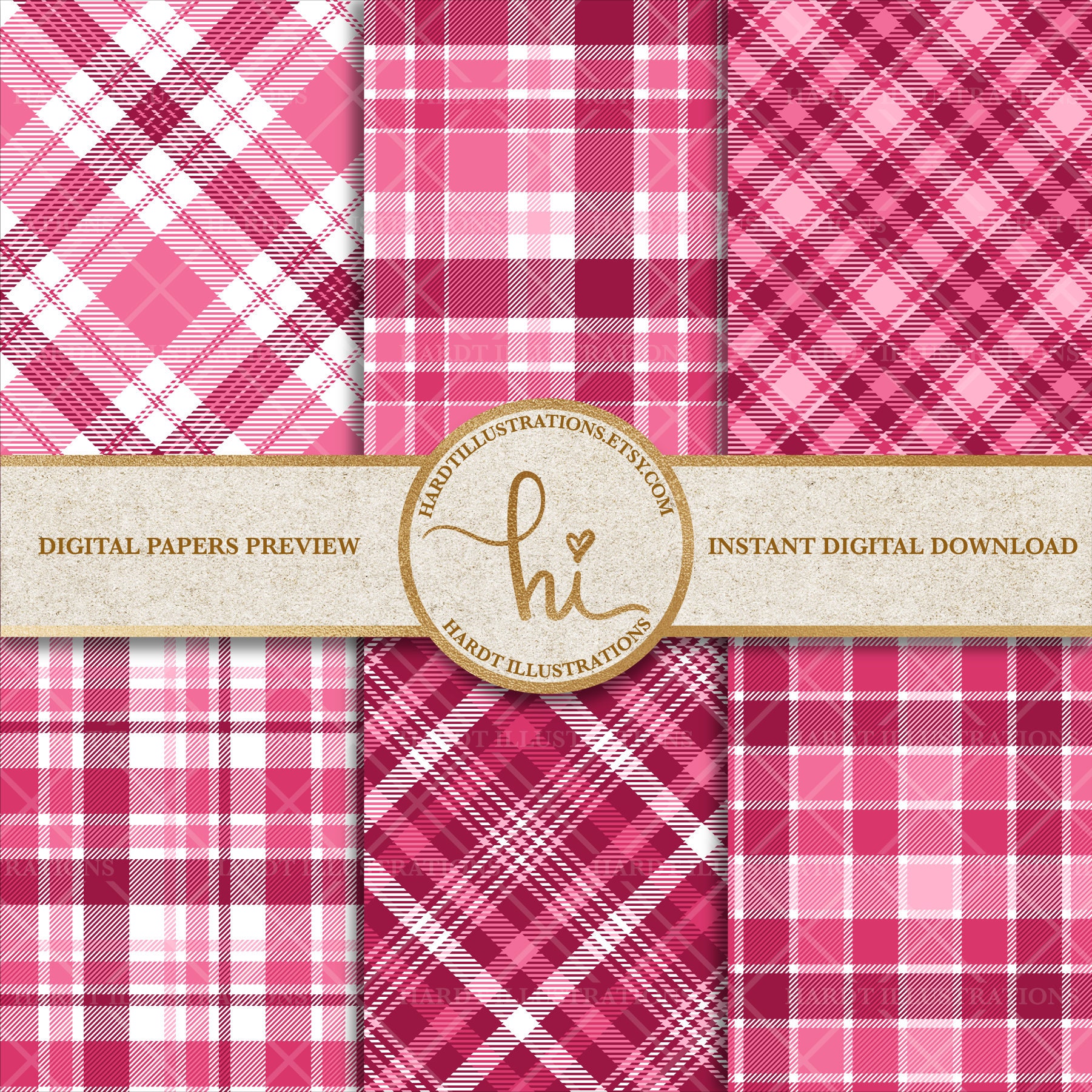 Blush Pink Plaid Digital Paper Valentine's Day Check - Etsy