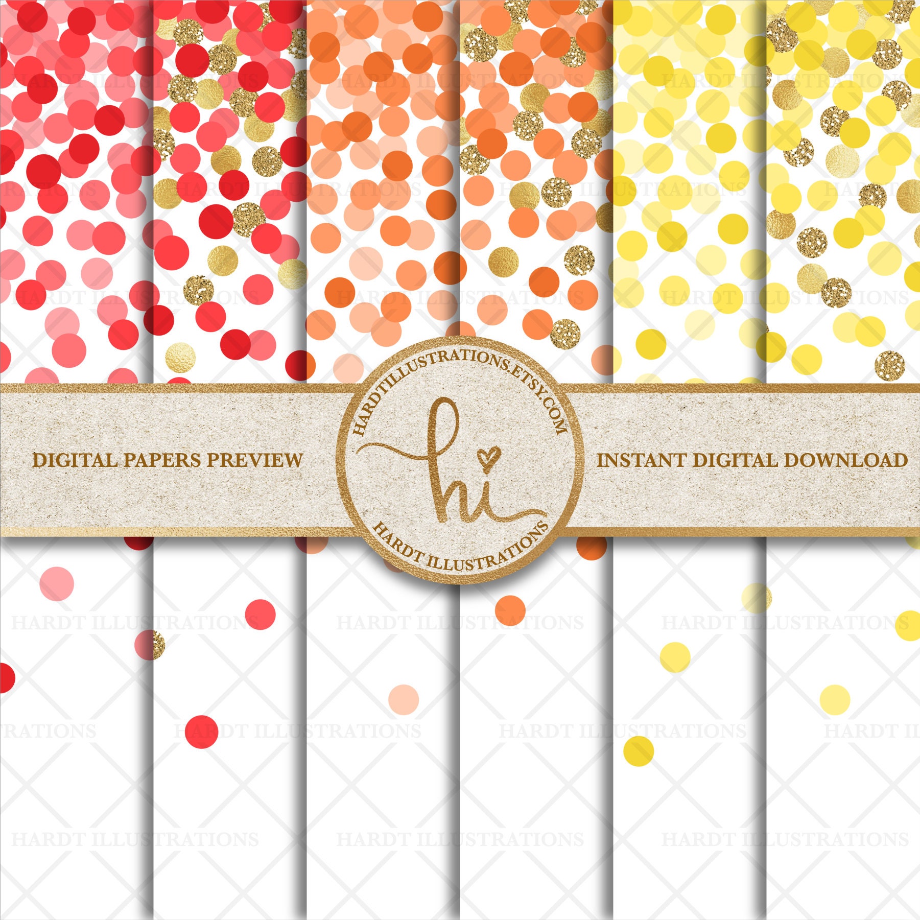 Rainbow Confetti Digital Paper Falling Confetti Background - Etsy