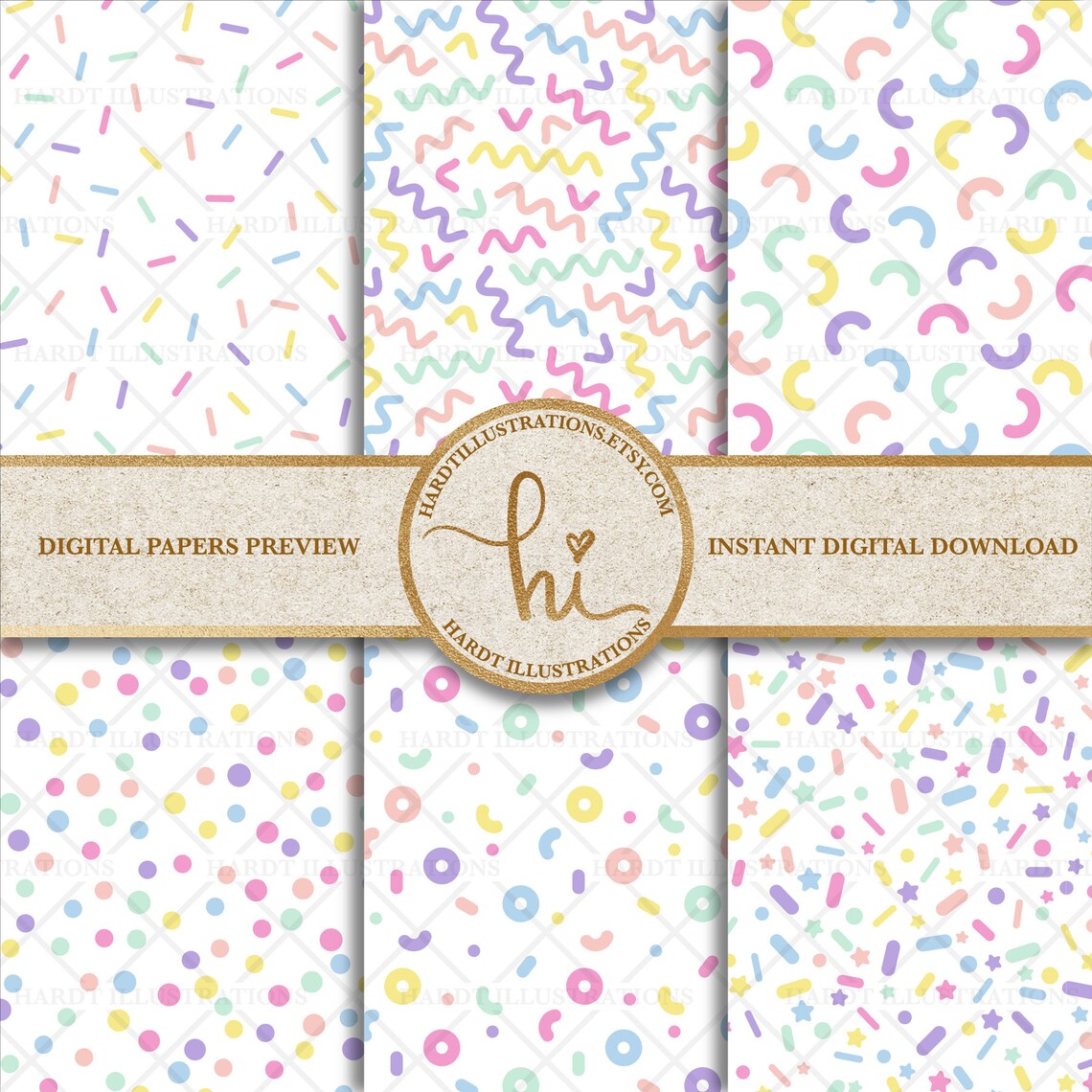 Pastel Rainbow Confetti Digital Paper Confetti Background - Etsy