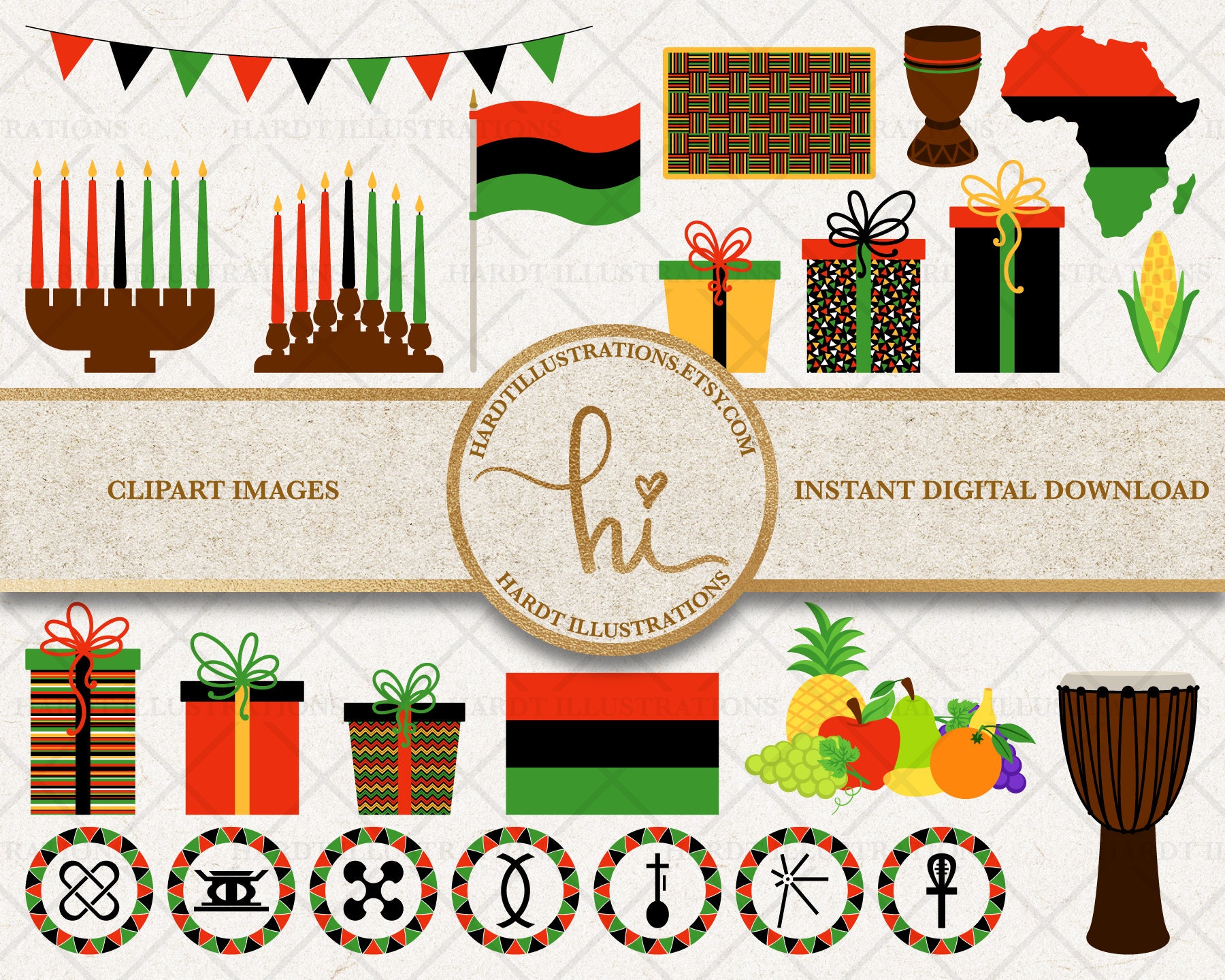 Kwanzaa Clipart African Clipart Cute Holiday Clipart - Etsy