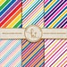 Rainbow Stripes Digital Paper, Bright Candy Stripes Design, Colorful ...