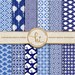 Blue & White China Digital Paper China Blue Geometric Asian - Etsy