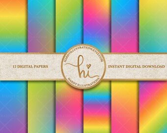Digital Paper Bright | Etsy