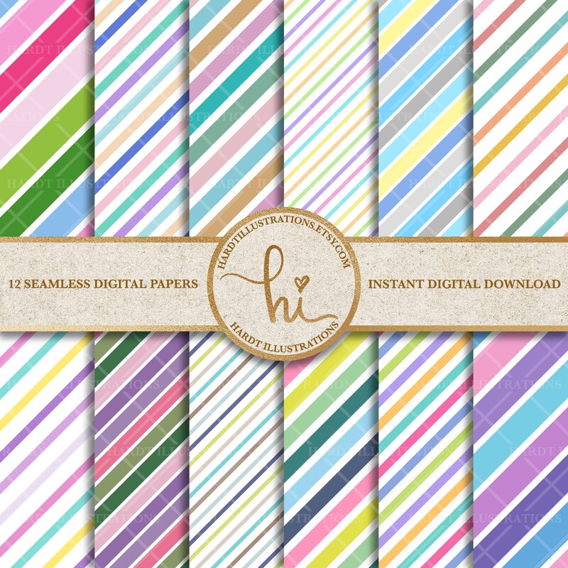 Stripe Digital Paper - Etsy