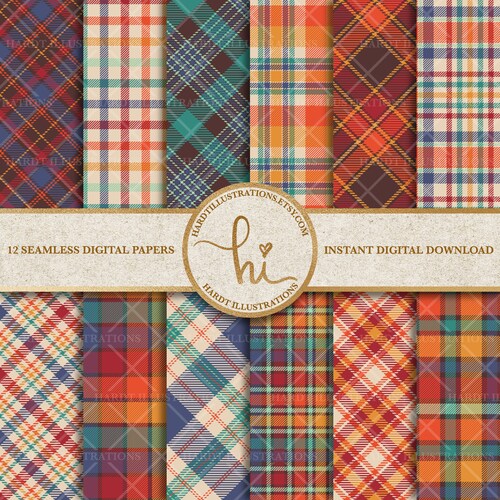 Red Plaid Digital Paper Buffalo Check Checkered Tartan - Etsy