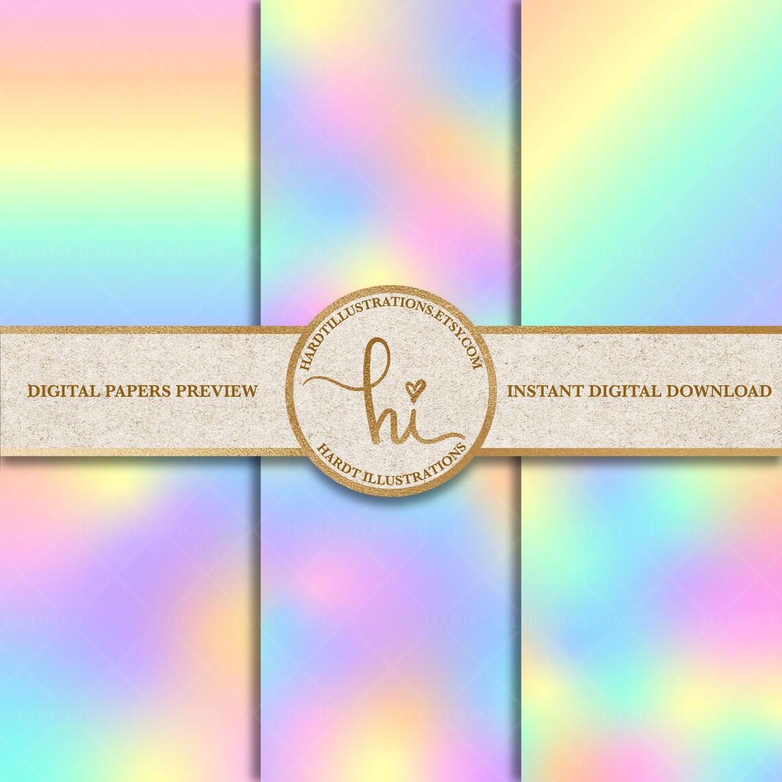 Pastel Rainbow Gradient Digital Paper Ombre Gradient Digital - Etsy