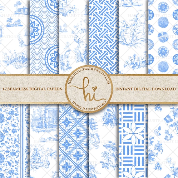 Light Blue Vintage Patterns
