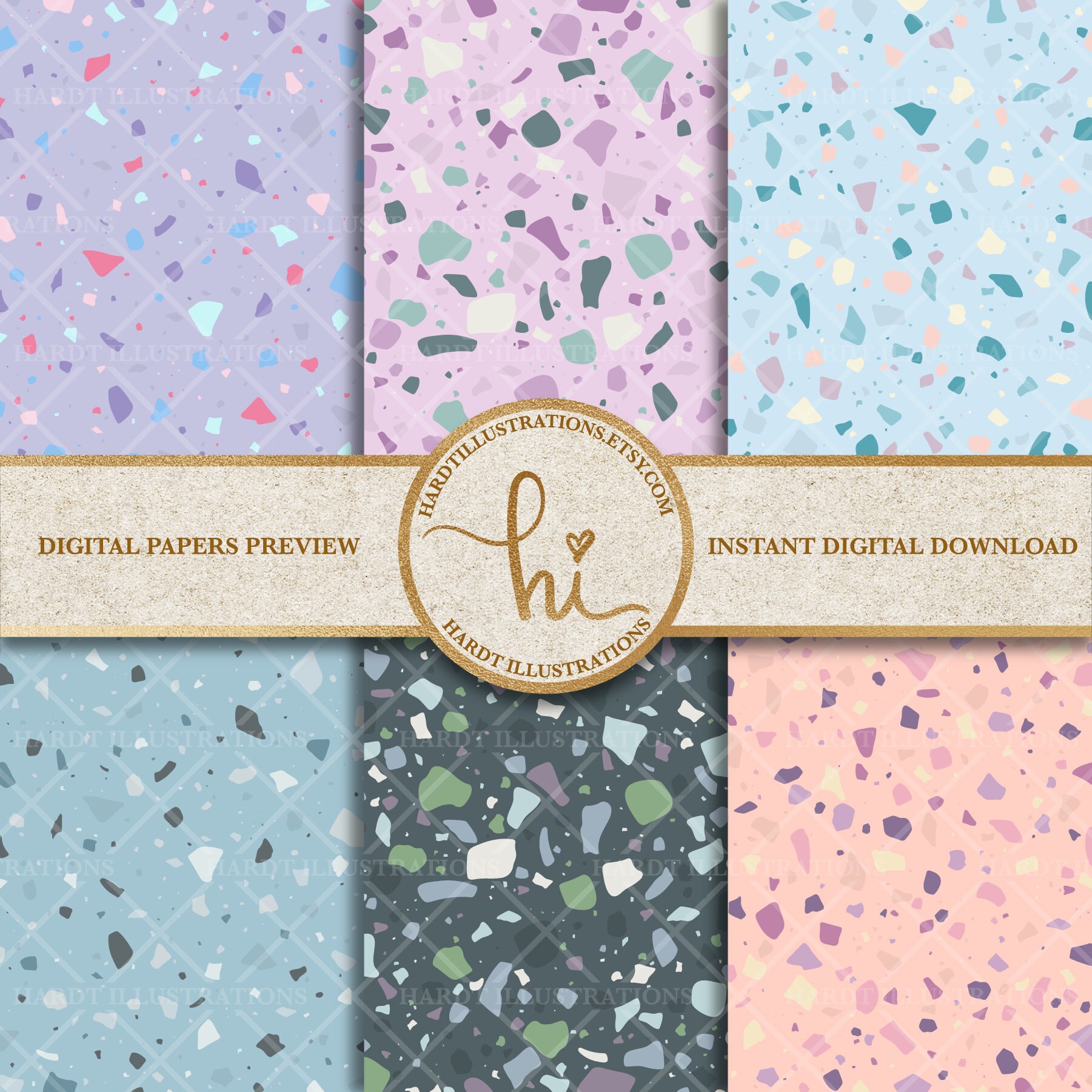 Pastel Terrazzo Digital Paper Terrazzo Textures Terrazzo - Etsy