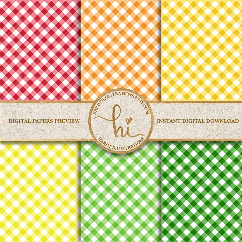 Diagonal Gingham Digital Paper Rainbow Gingham Fabric Design - Etsy