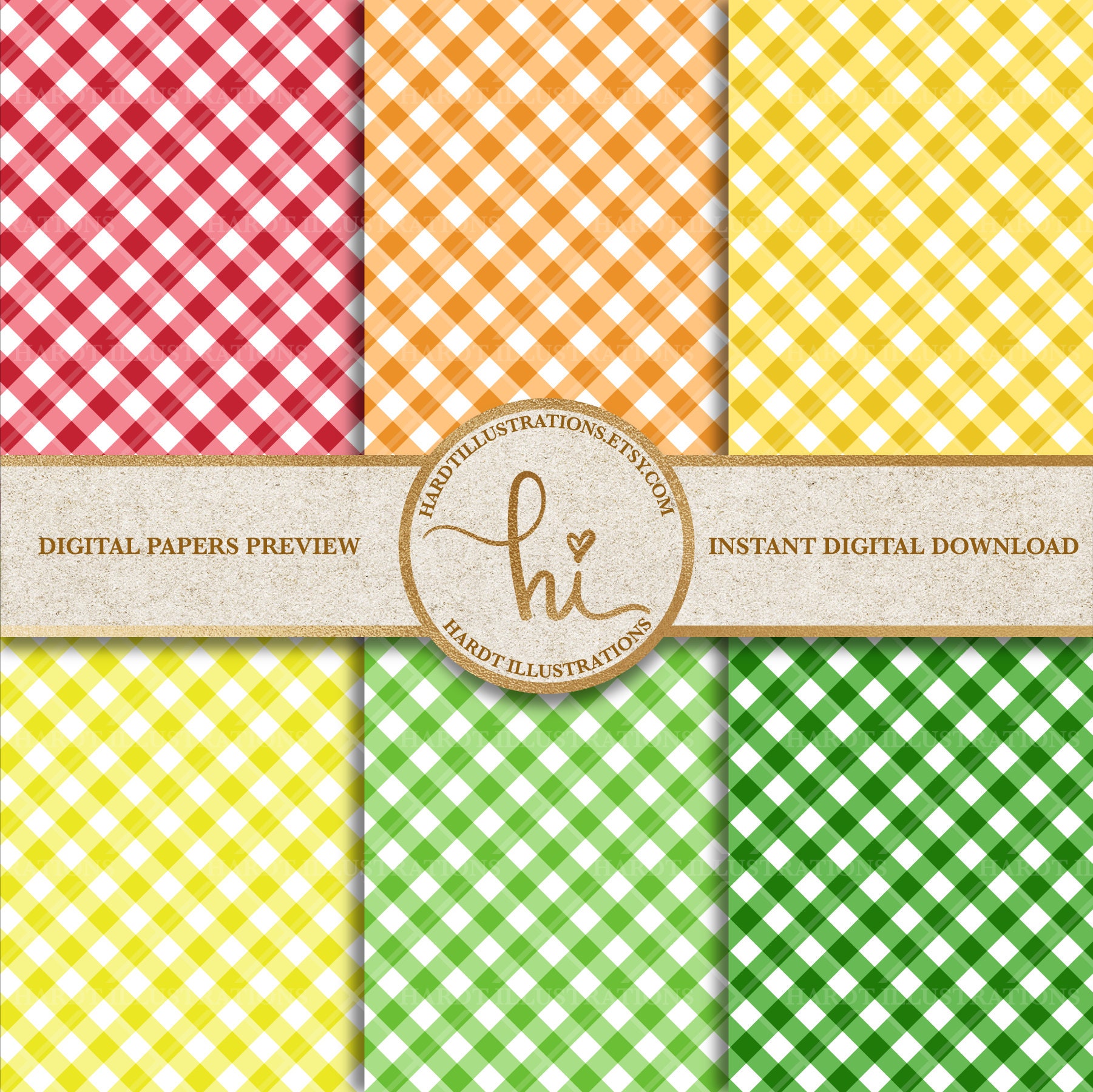 Diagonal Gingham Digital Paper Rainbow Gingham Fabric Design - Etsy
