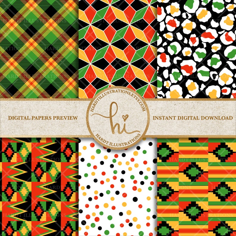 Kwanzaa Digital Paper Printable African Kente Cloth Kwanzaa - Etsy
