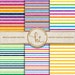 Rainbow Stripes Digital Paper Bright Candy Stripes Design - Etsy