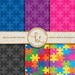 Puzzle Digital Paper Rainbow Jigsaw Puzzle Pieces Toy - Etsy