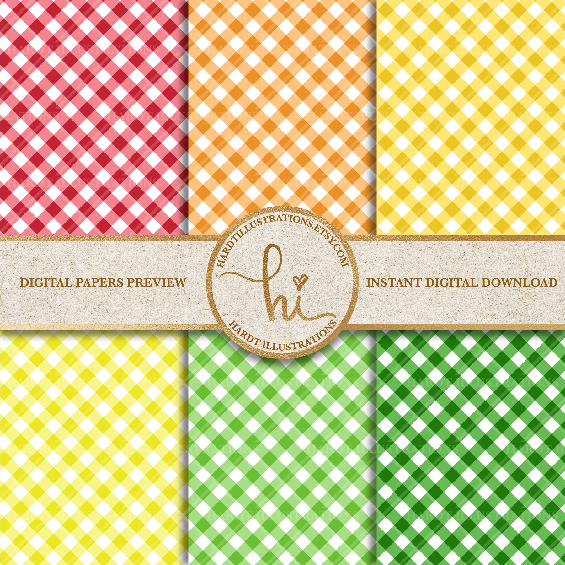 Diagonal Gingham Digital Paper Rainbow Gingham Fabric Design - Etsy