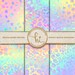 Pastel Leopard Print Digital Paper, Holographic Rainbow Digital Paper ...
