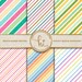 Pastel Stripe Digital Paper, Rainbow Candy Stripes Design, Diagonal ...