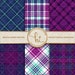 Plum & Navy Plaid Digital Paper, Aqua Checkered Design, Plaid Check ...