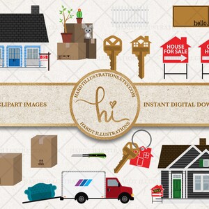 Moving Day Clipart, Moving Clipart, Real Estate Clipart, House for Sale ...