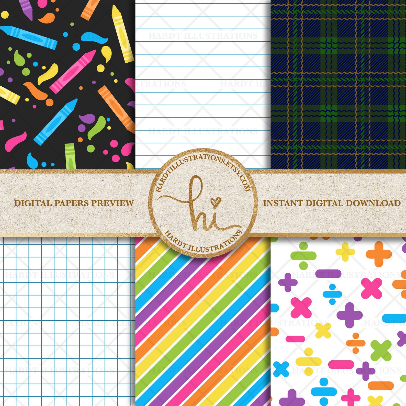 Back to School Digital Paper Notebook Paper Graph Paper - Etsy