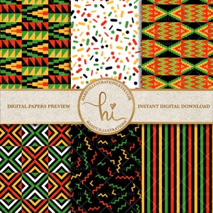 Kwanzaa Digital Paper, Printable African Kente Cloth, Kwanzaa ...