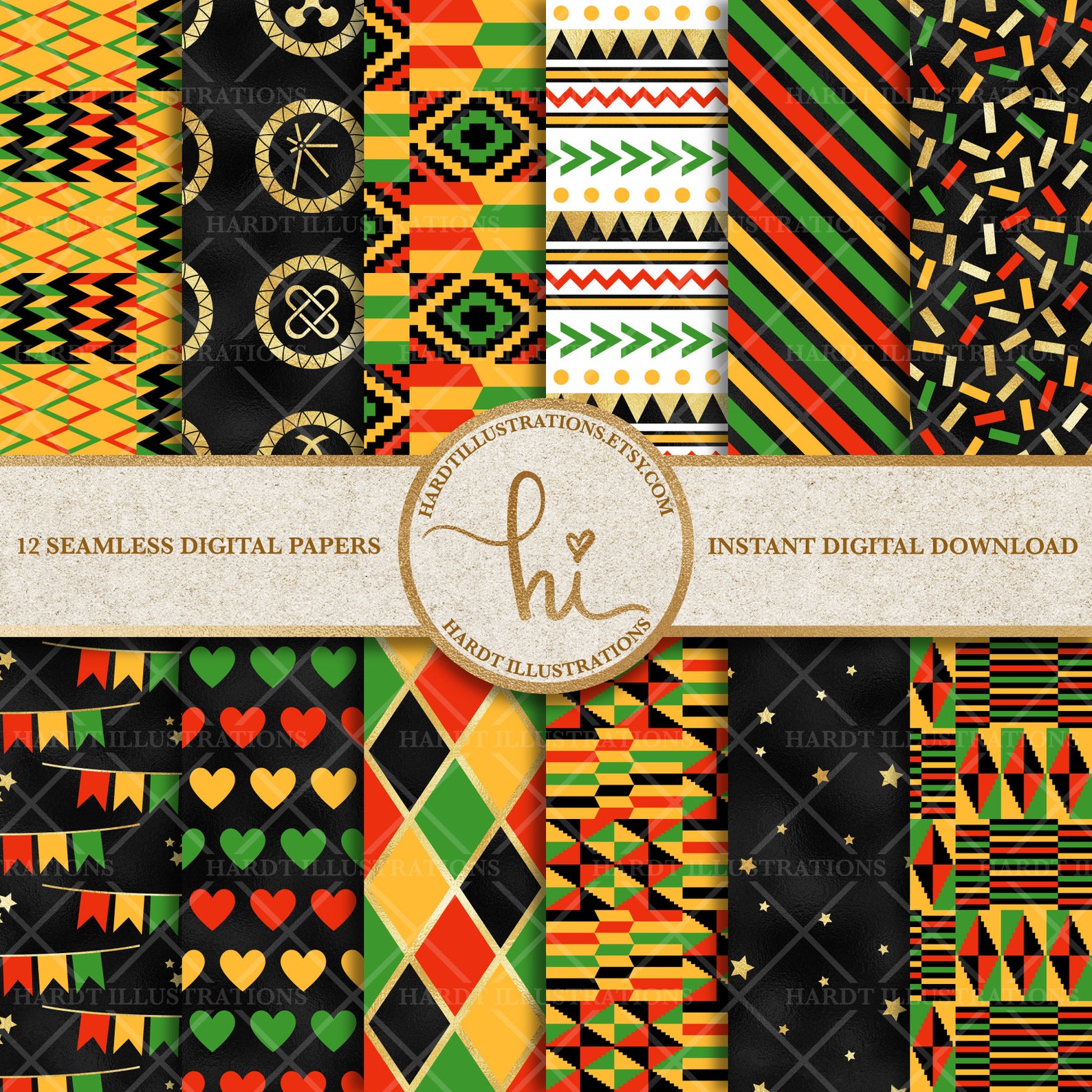Kwanzaa Digital Paper Africa Digital Paper African Kente - Etsy