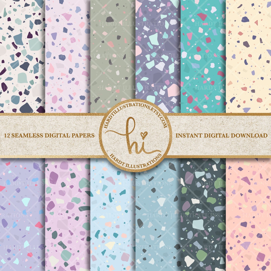 Pastel Terrazzo Digital Paper, Terrazzo Textures, Terrazzo Patterns ...