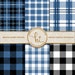 Blue Buffalo Plaid Digital Paper, Winter Plaid Paper, Buffalo Check ...