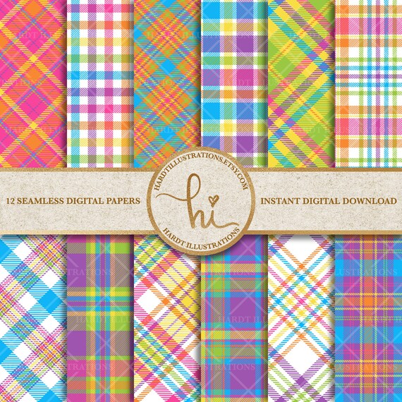 Rainbow Plaid Backgrounds
