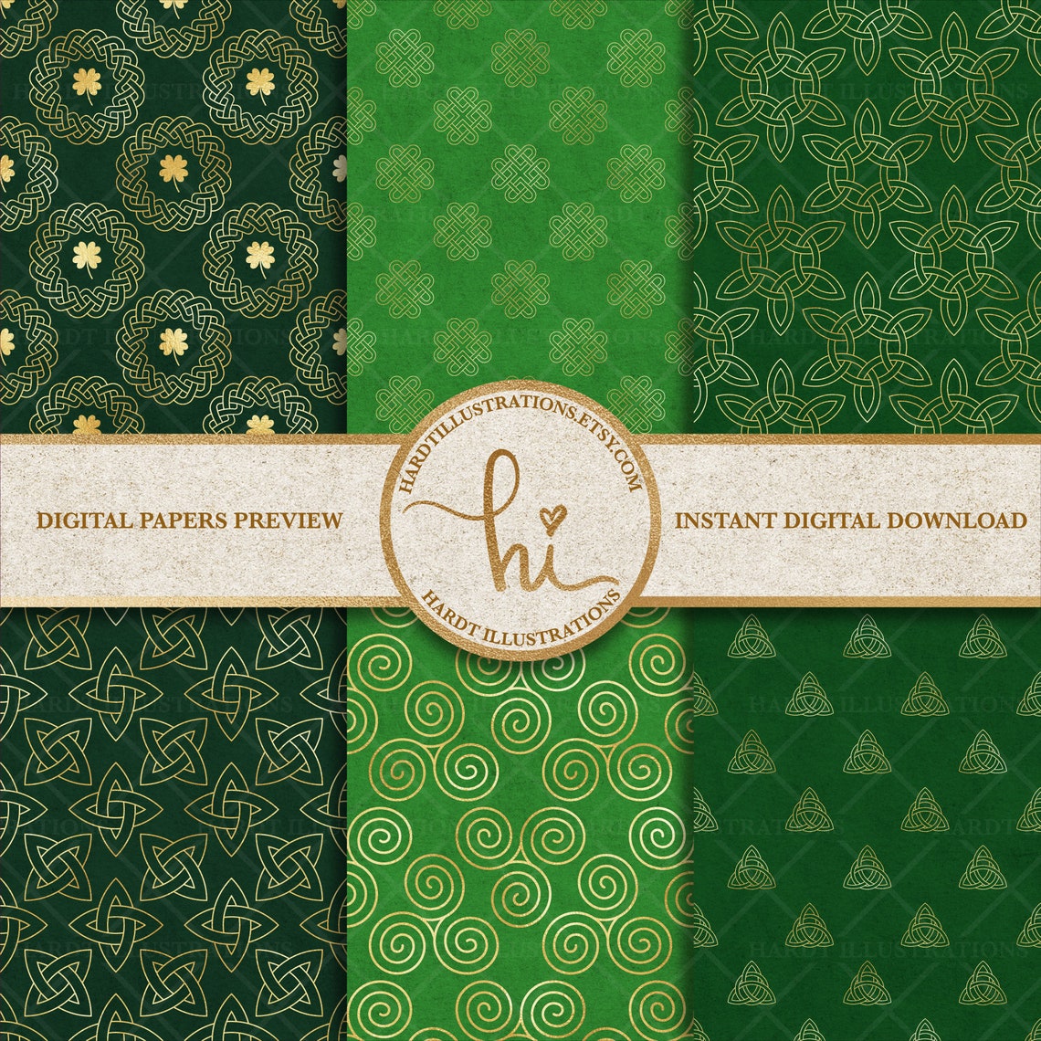 Celtic Digital Paper Celtic Knot Print Triskelion Triskele - Etsy