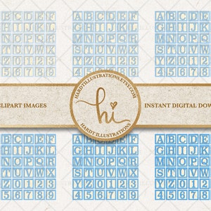 Blue Alphabet Blocks Clipart, Alphabet Clip Art, Letter Clipart, Wooden ...