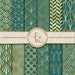 Teal & Gold Foil Art Deco Digital Paper, Geometric Design, Vintage ...