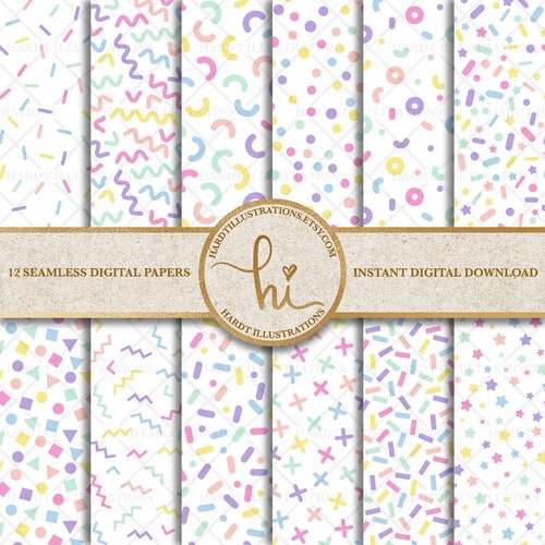 Party Digital Paper Confetti Scrapbook Paper Sprinkles - Etsy