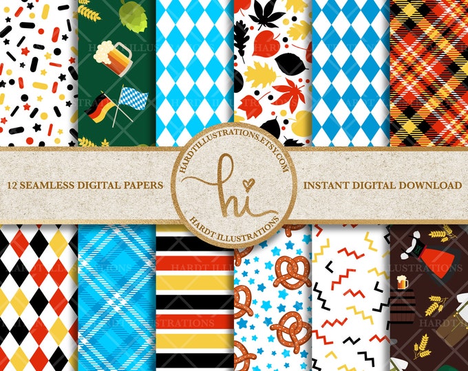 Oktoberfest Digital Paper, Germany Digital Paper, Beer Festival Papers ...