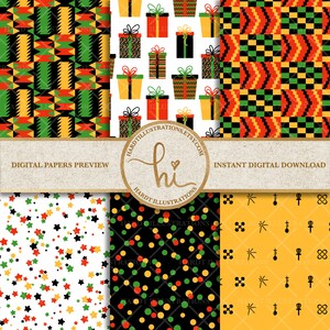 Kwanzaa Digital Paper, Printable African Kente Cloth, Kwanzaa ...