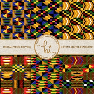Kente Digital Paper, African Kente Cloth, Woven Fabric Print, Africa ...