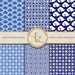 Blue & White China Digital Paper China Blue Geometric Asian - Etsy