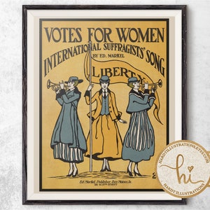 Votes for Women : International Suffragists' Song, Vintage Art Print ...