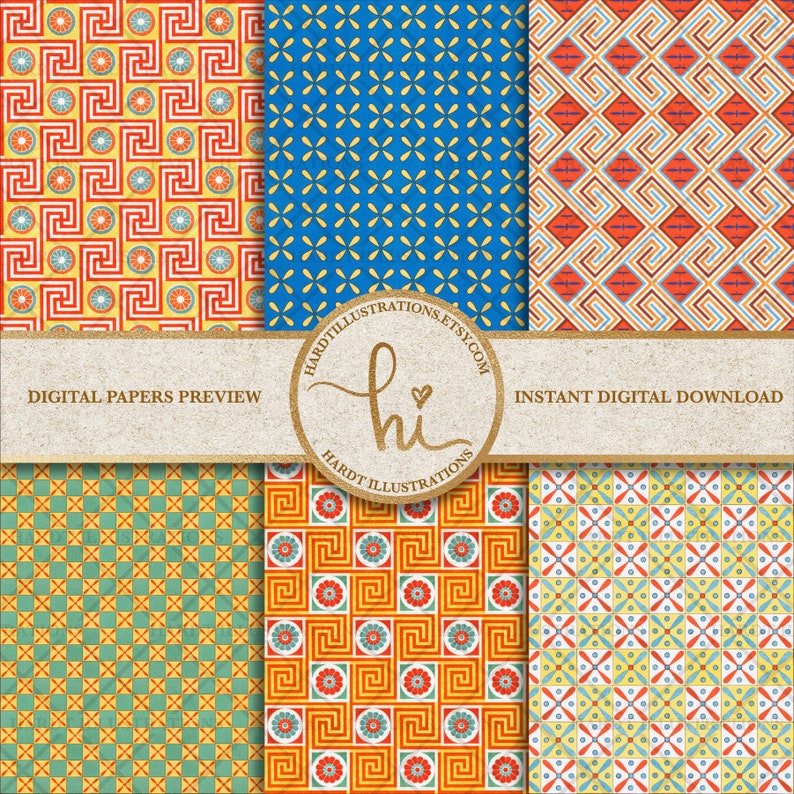 Ancient Egypt Digital Paper Set 1 Antique Egyptian Designs - Etsy
