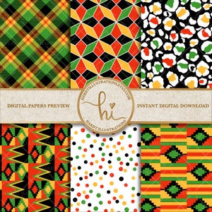 Kwanzaa Digital Paper, Printable African Kente Cloth, Kwanzaa ...