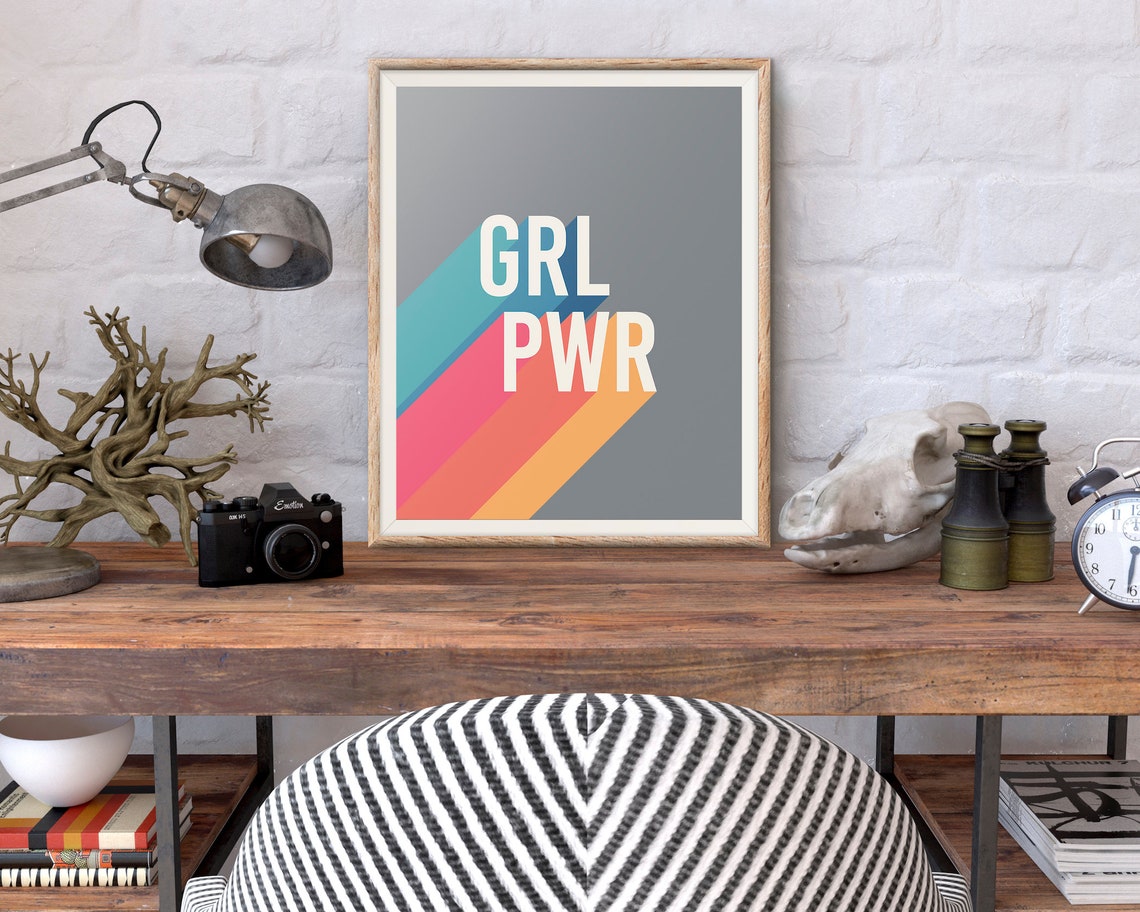 GRL PWR Art Print Girl Power Wall Art PRINTABLE Wall Art | Etsy