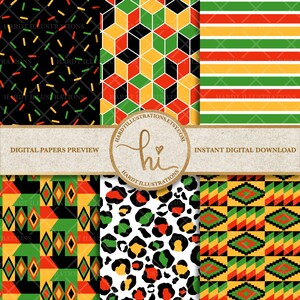 Kwanzaa Digital Paper, Printable African Kente Cloth, Kwanzaa ...